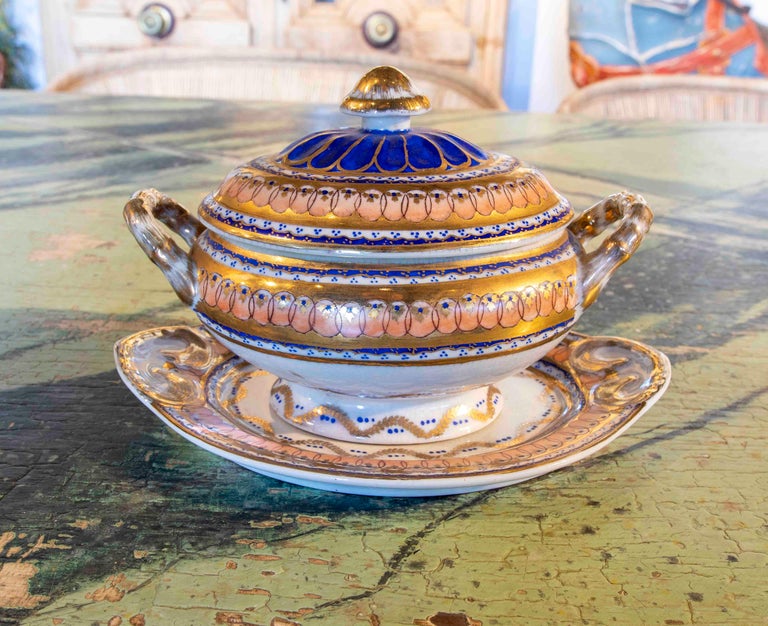 1970s Individual Hand-Painted Porcelain Tureen with Inscription For ...