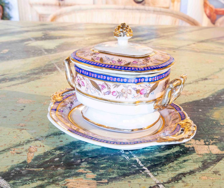 1970s Individual Hand Painted Porcelain Tureen with Inscription For ...