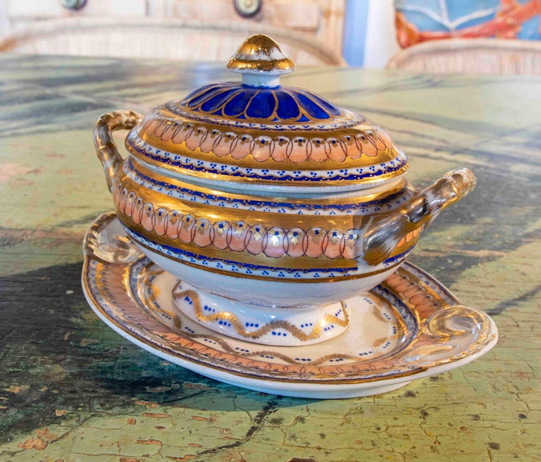 1970s Individual Hand-Painted Porcelain Tureen with Inscription For ...