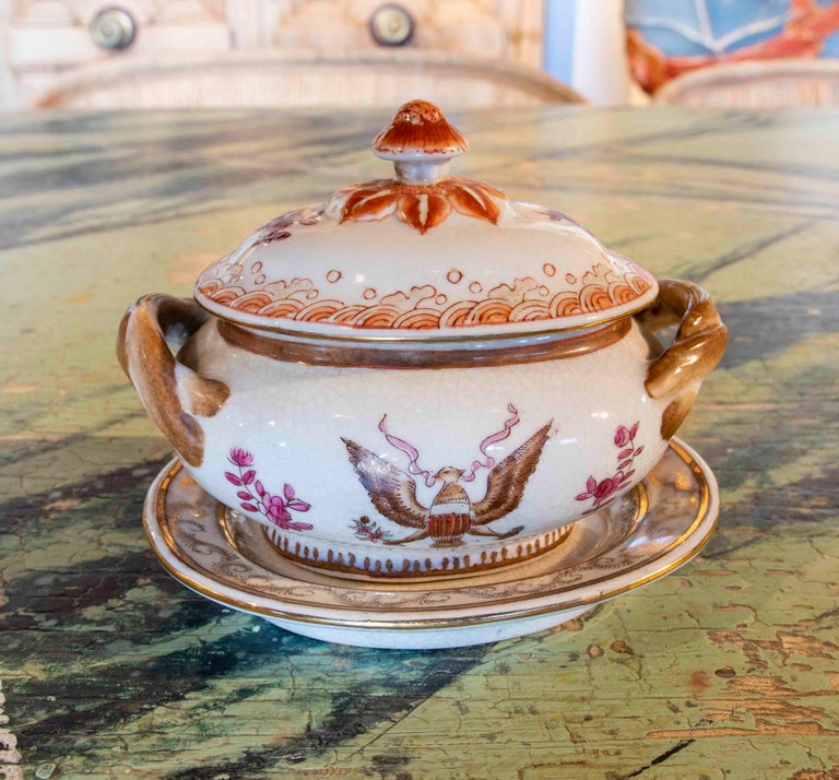 1970s Individual Hand-Painted Porcelain Tureen with Inscription For ...