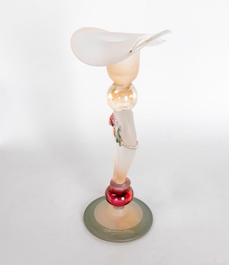 1970s Ion Tamaian Art-Deco Hand Blown Colored Crystal Vase For Sale at ...