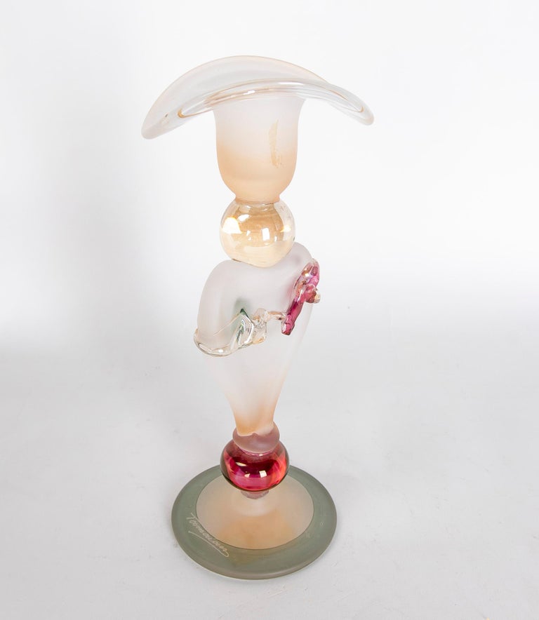 1970s Ion Tamaian Art-Deco Hand Blown Colored Crystal Vase For Sale at ...