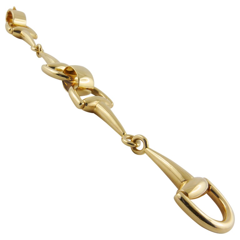 1970s Italian 18 Karat Yellow Gold Stirrup Link Bracelet For Sale at ...