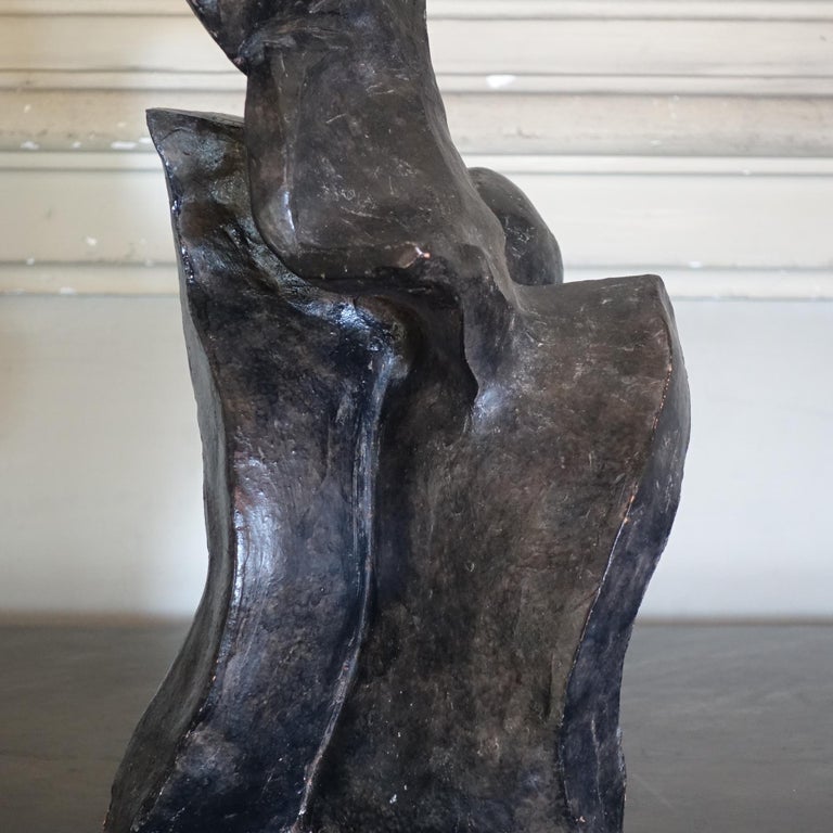 1970s Italian Abstract Black Glazed Terracotta Sculpture For Sale at ...