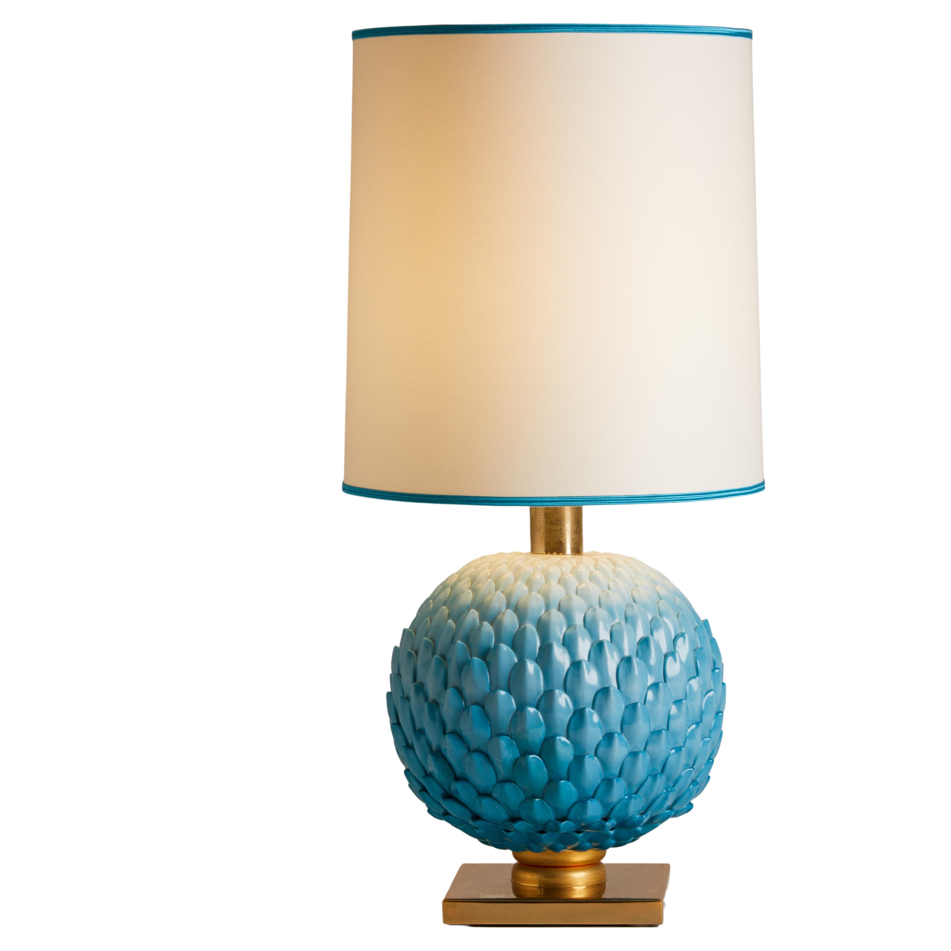 1970s Italian Modern Lamp in Brass and Marble Custom Shade by Giovanni ...