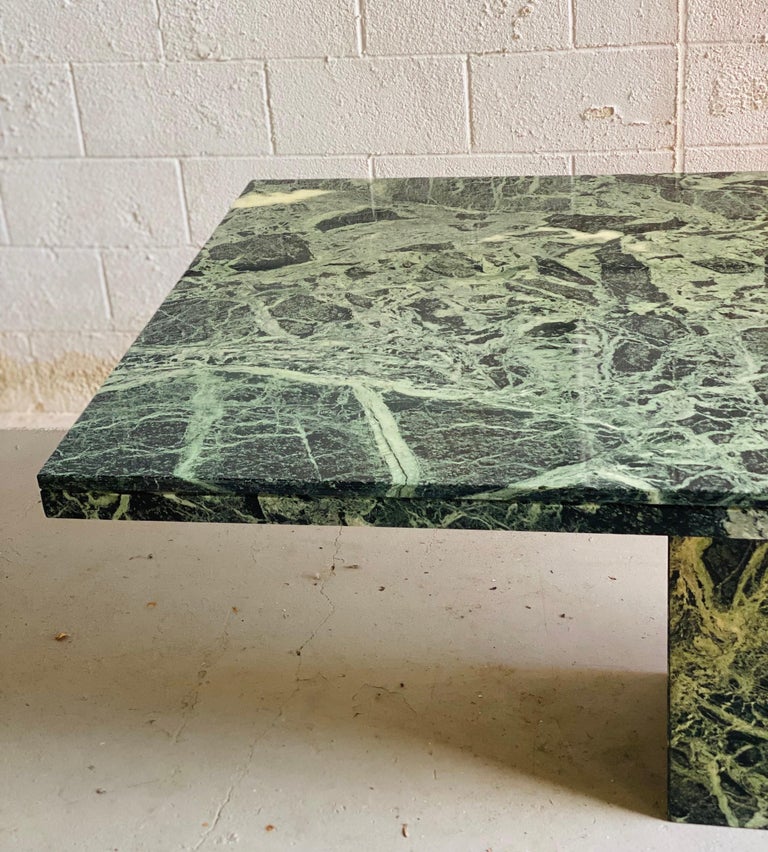 1970s Italian Bright Green Verde Guatemala Stone Rectangular Pedestal ...