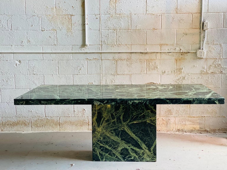 1970s Italian Bright Green Verde Guatemala Stone Rectangular Pedestal ...
