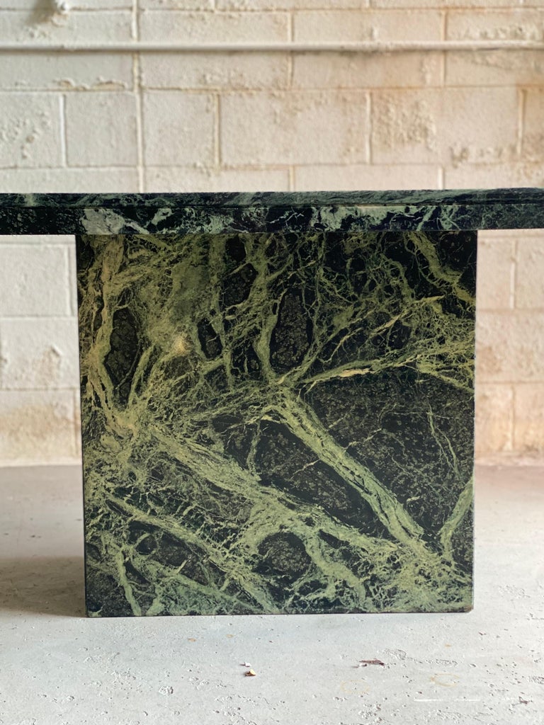 1970s Italian Bright Green Verde Guatemala Stone Rectangular Pedestal ...
