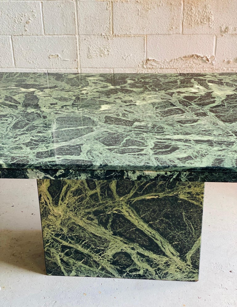 1970s Italian Bright Green Verde Guatemala Stone Rectangular Pedestal ...