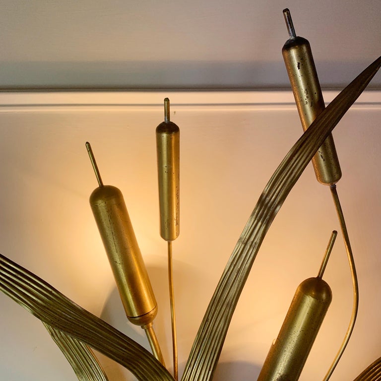 1970's Italian Bulrush Wall Light For Sale at 1stDibs