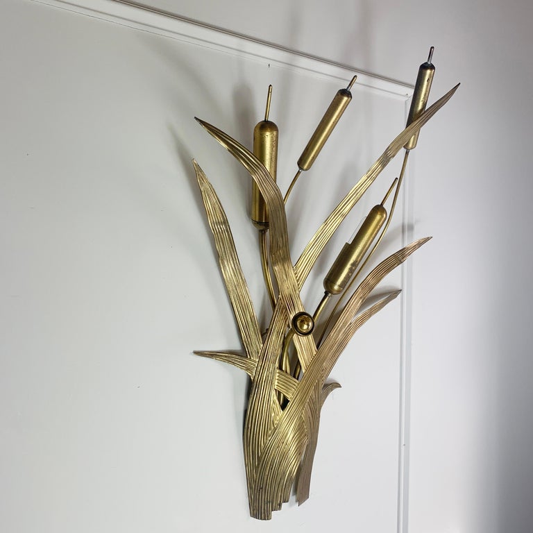 1970's Italian Bulrush Wall Light For Sale at 1stDibs