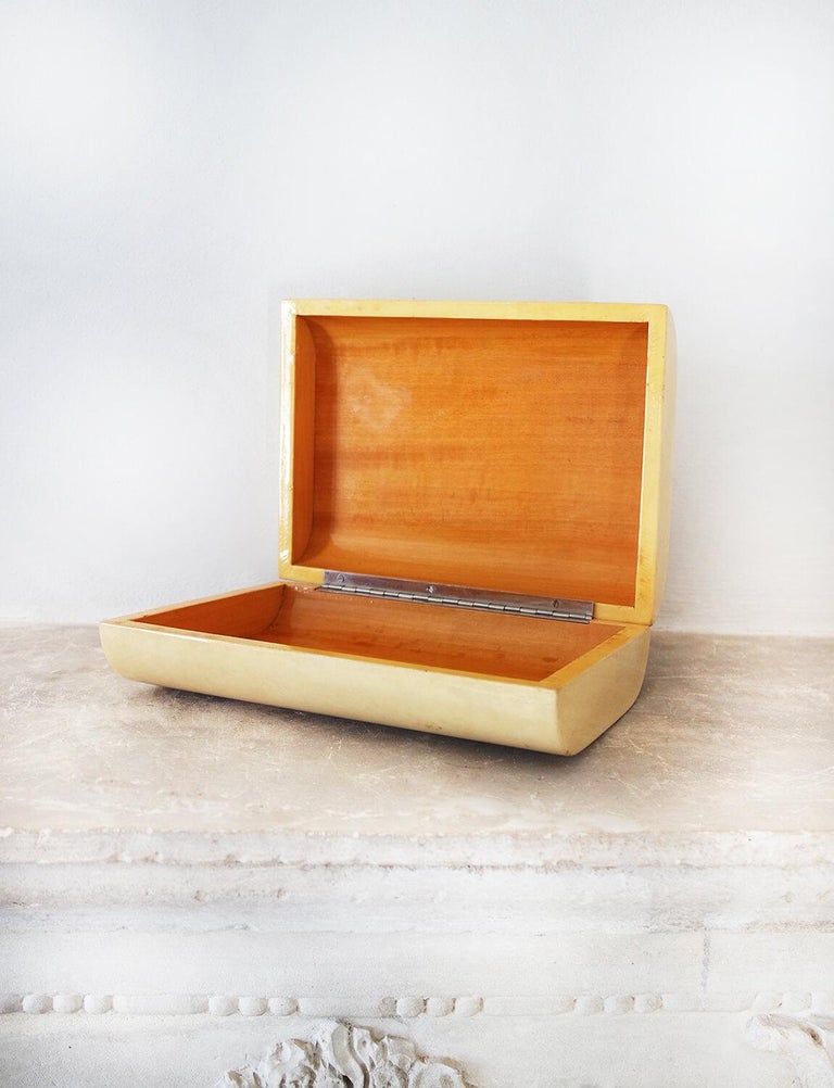 1970s Italian Carrero Ivory Resin Box For Sale at 1stDibs