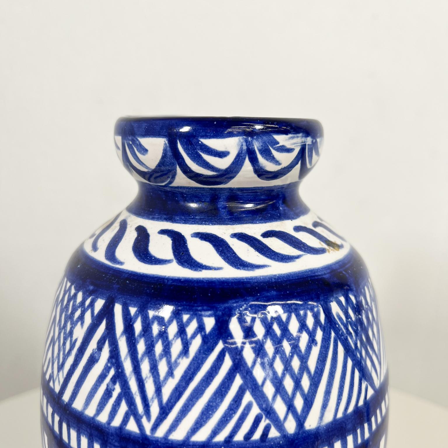 1970s Italian Cobalt Pottery Vase Handcrafted Vietri Art Campagna Italy ...