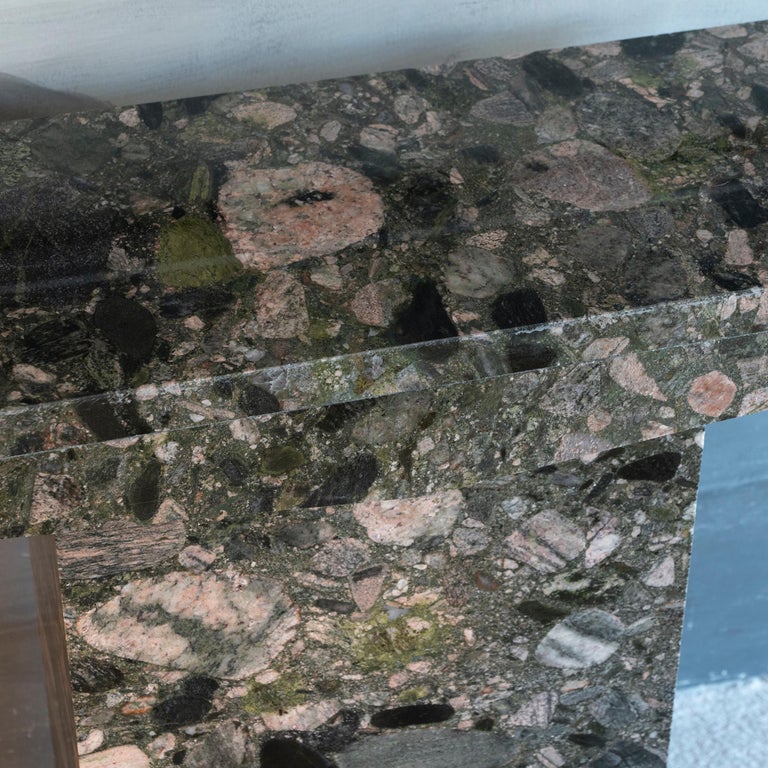 1970s Italian Console in Verde Marinace Granite at 1stDibs