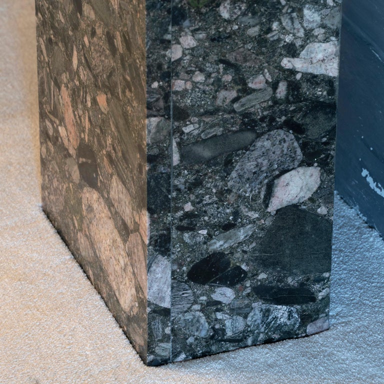 1970s Italian Console in Verde Marinace Granite at 1stDibs