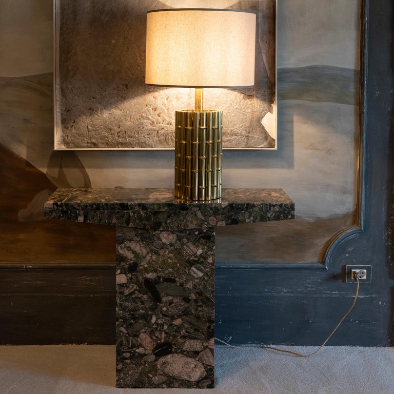 1970s Italian Console in Verde Marinace Granite at 1stDibs