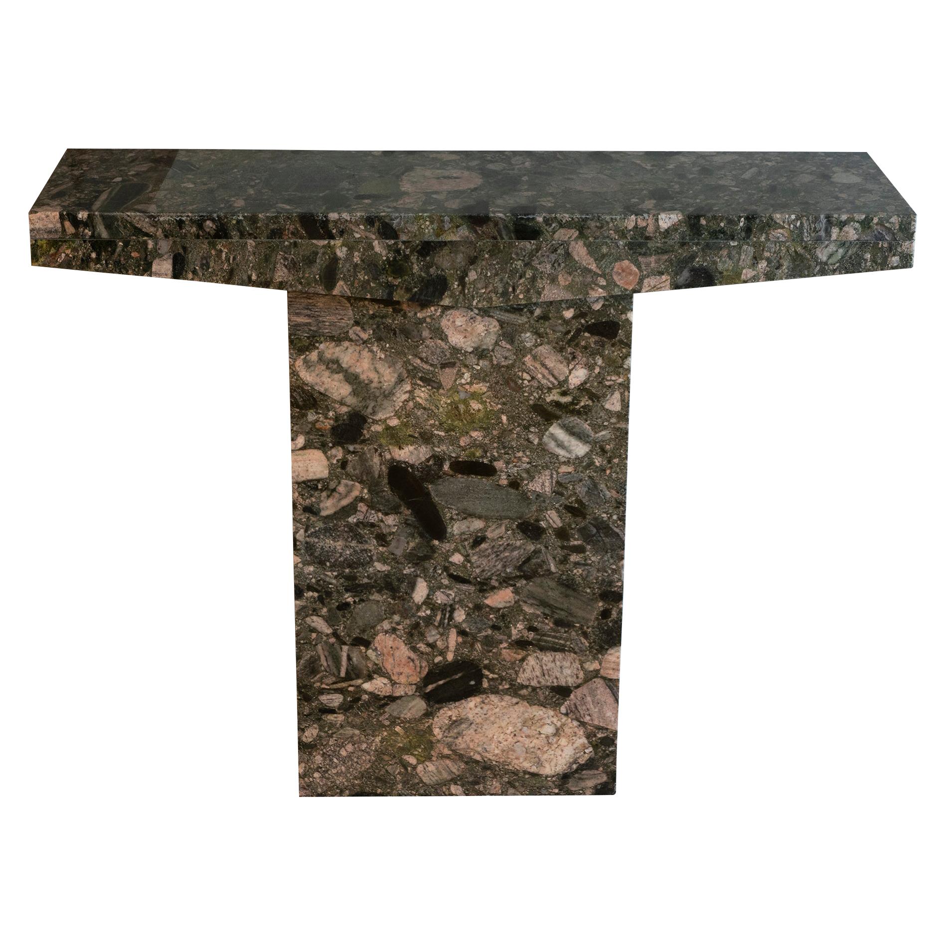 1970s Italian Console in Verde Marinace Granite at 1stDibs