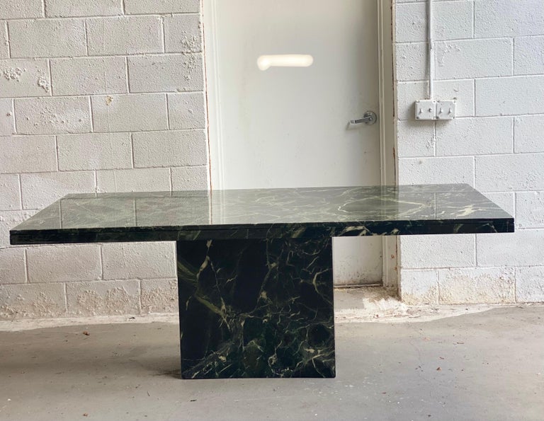 1970s Italian Dark Green Verde Guatemala Marble Stone Rectangular ...