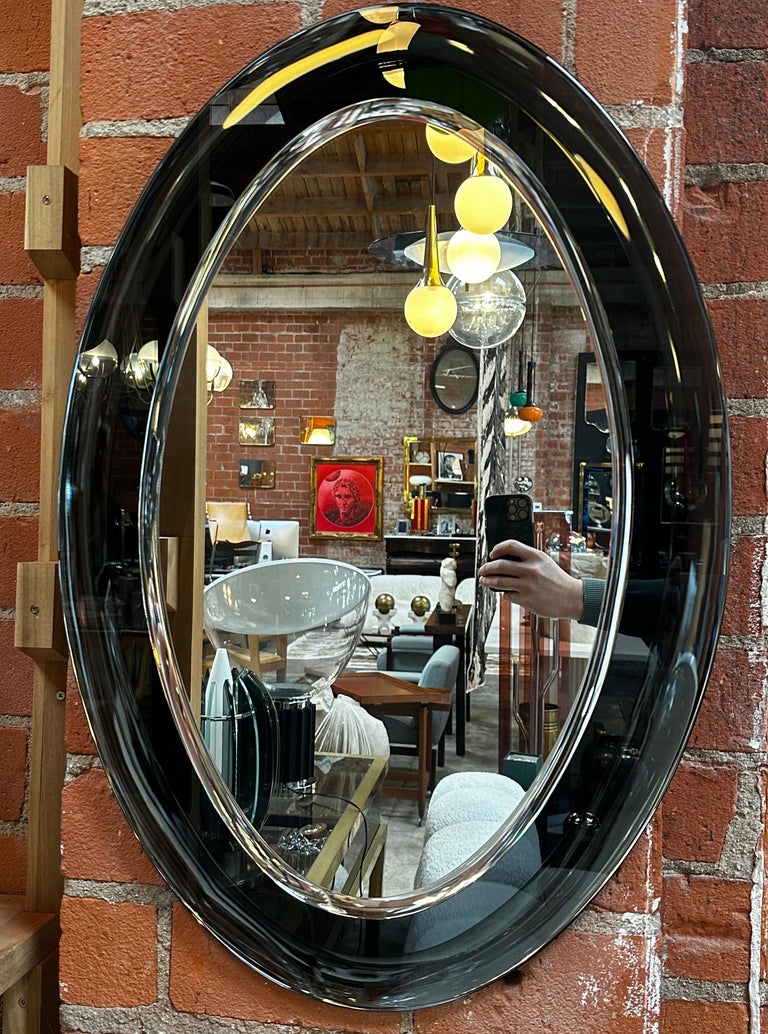 1970s Italian Double Glass Wall Mirror For Sale at 1stDibs