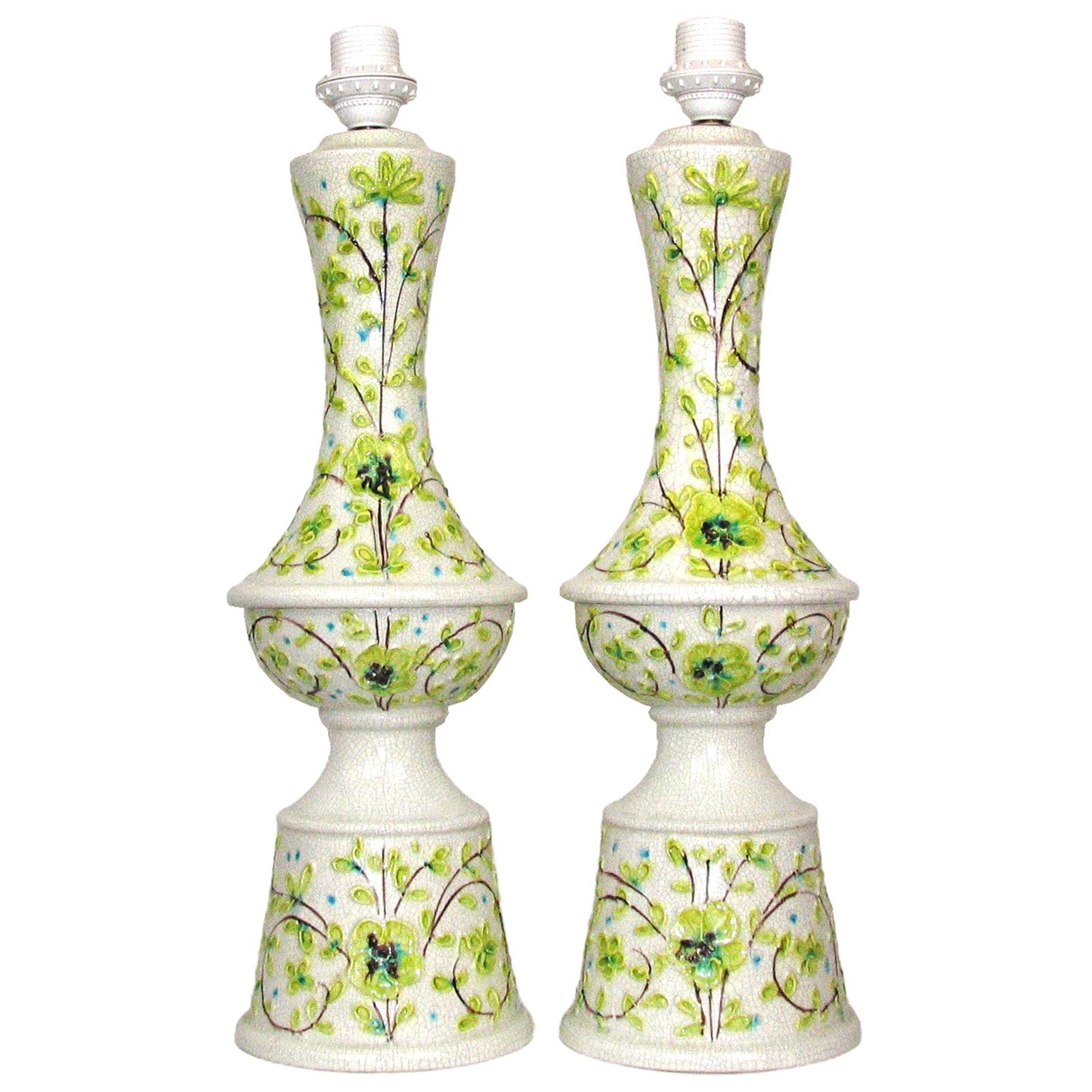 Large Italian Ceramic Lamp For Sale at 1stDibs