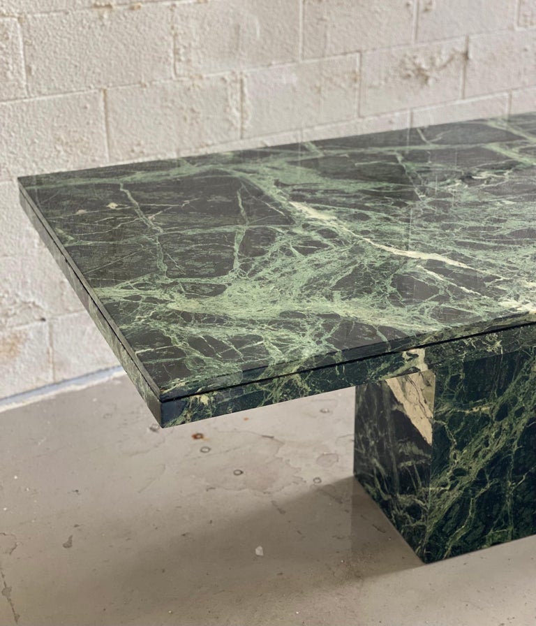 1970s Italian Green Verde Guatemalan Marble Rectangular Dining Table at ...