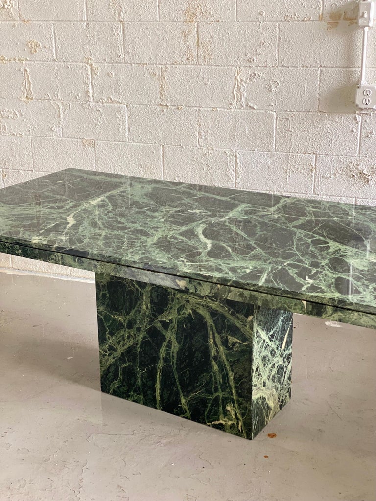 1970s Italian Green Verde Guatemalan Marble Rectangular Dining Table at ...