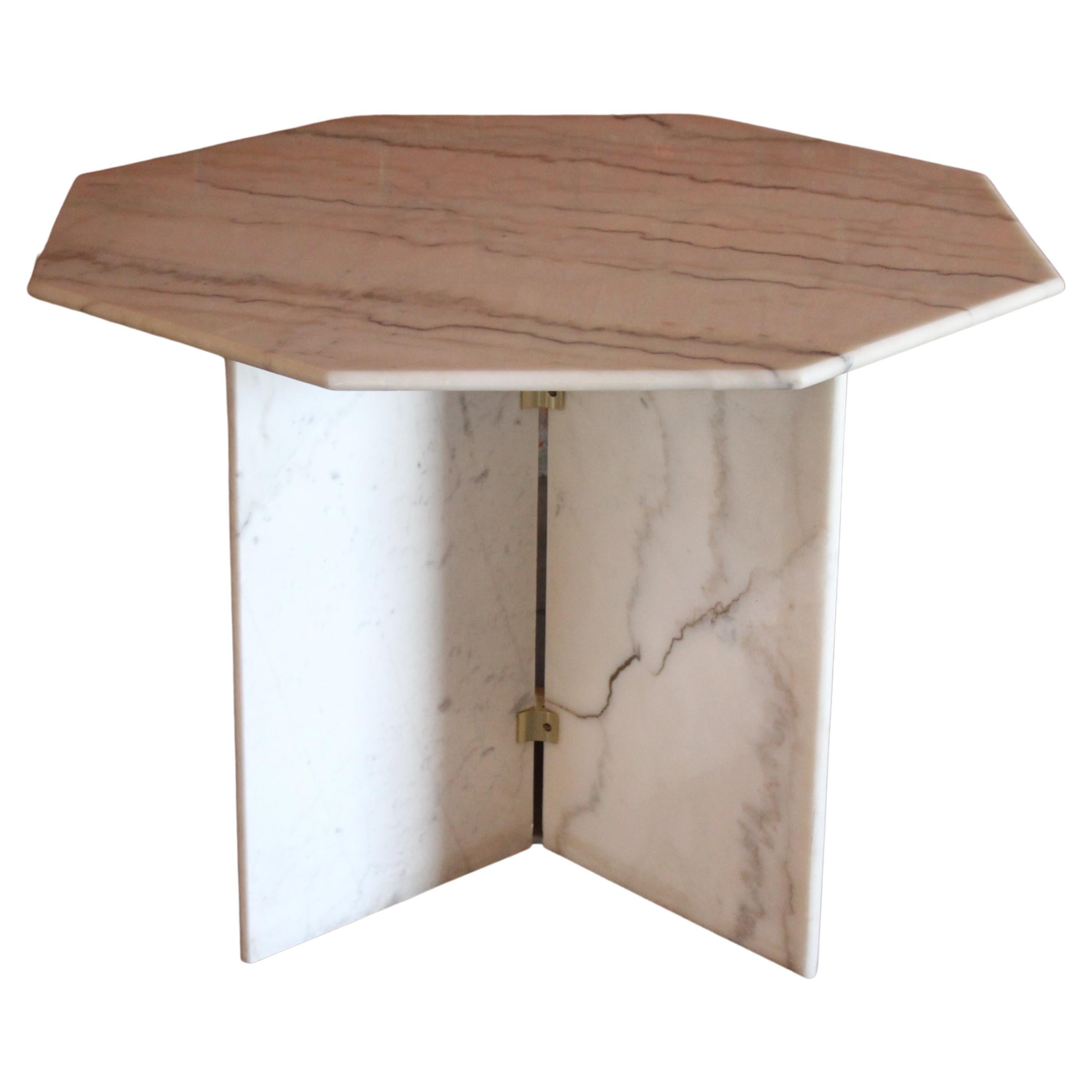 Italian Dining Table in White Carrara Marble with a Boat-Shaped Top ...