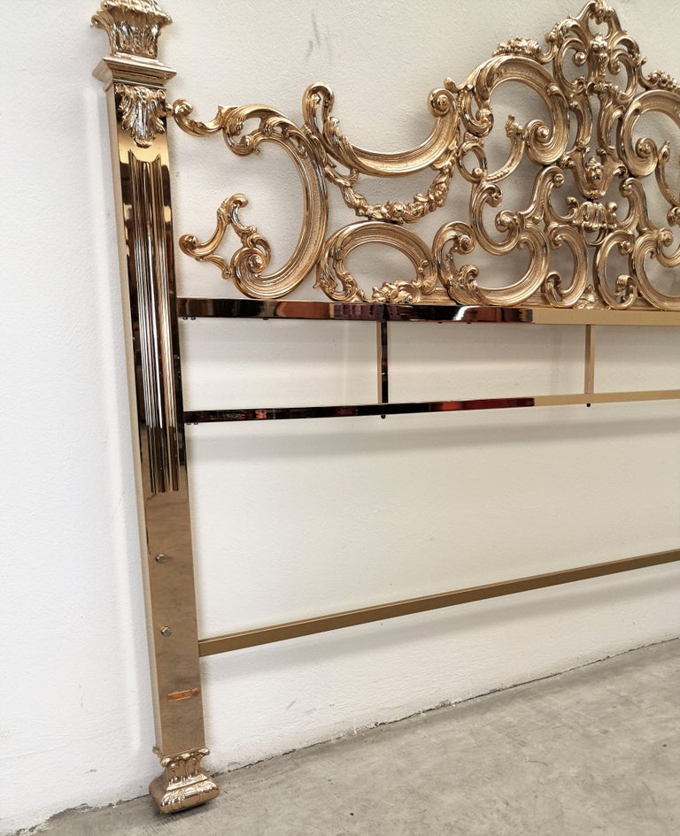 Italian Midcentury Neoclassical Hollywood Regency Brass King Size Bed ...