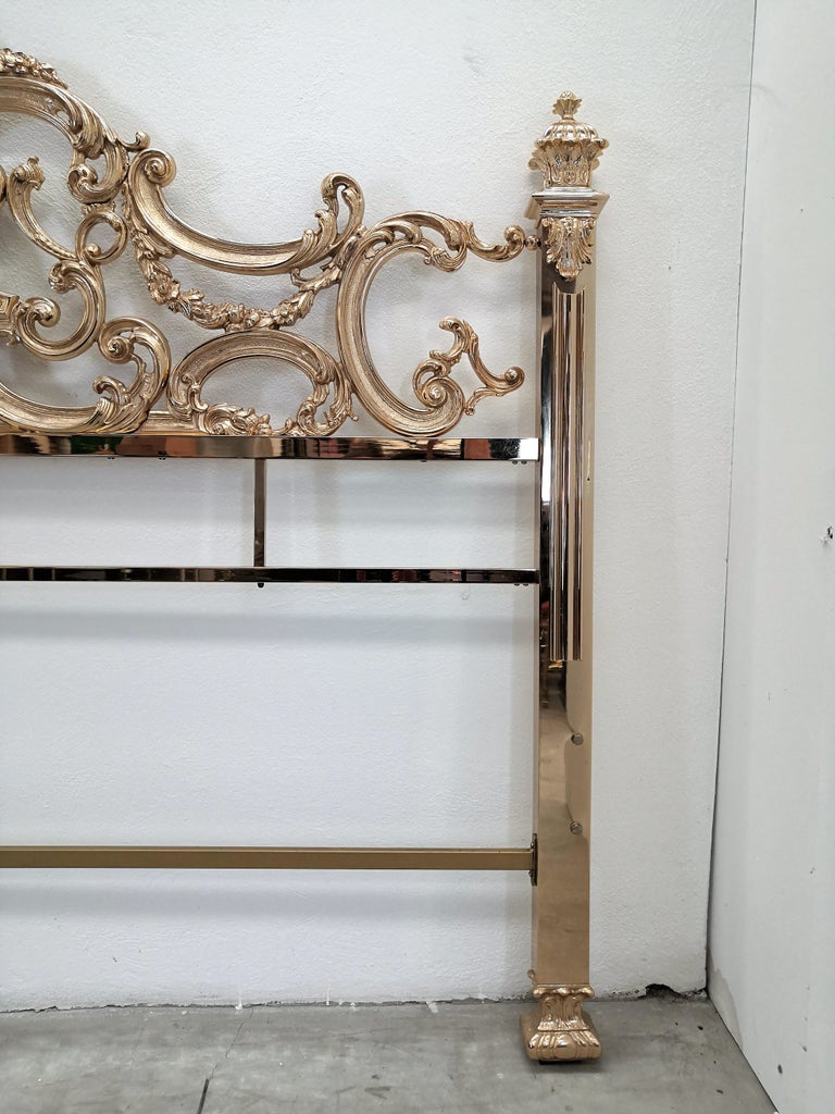 Italian Midcentury Neoclassical Hollywood Regency Brass King Size Bed ...