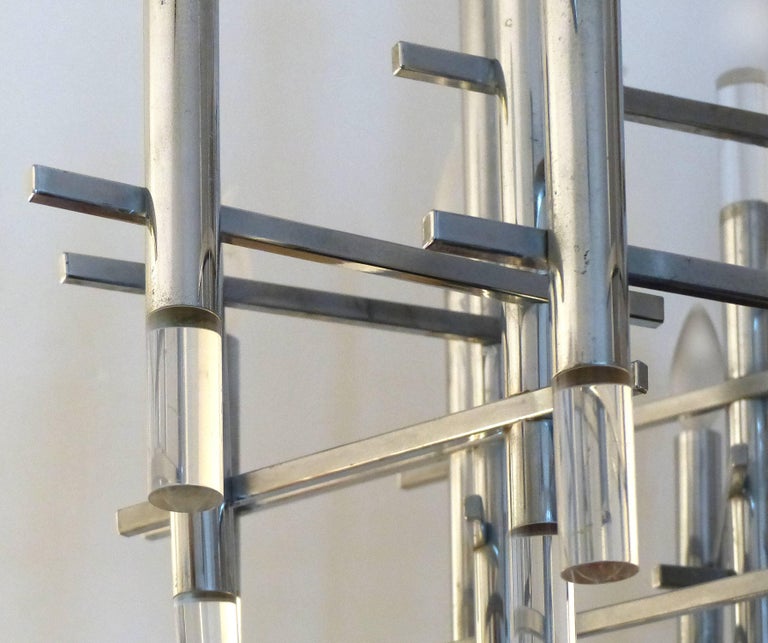 Newly Rewied Gaetano Sciolari Italian Modernist Chrome and Lucite ...