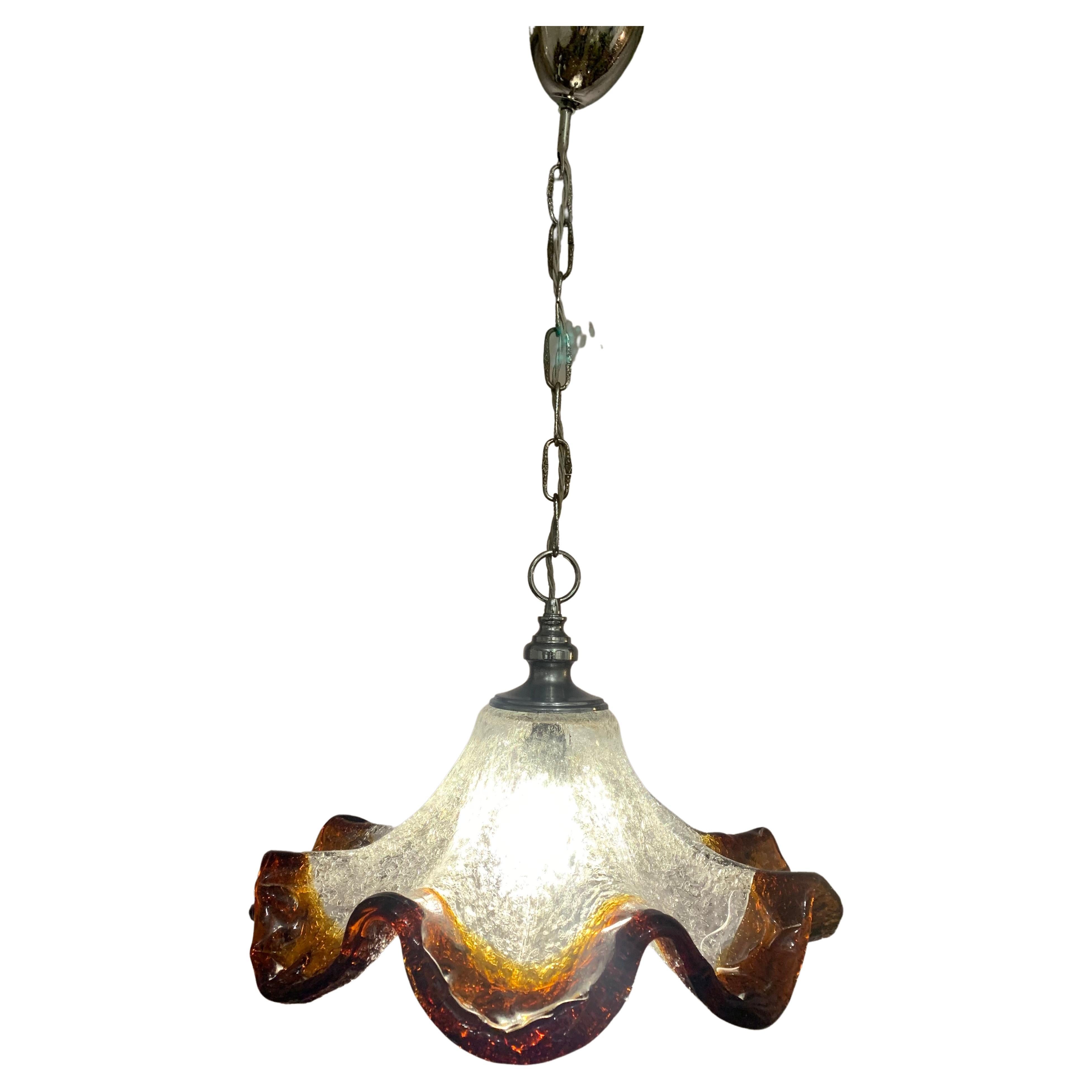 Italian Mazzega Style Murano Swirled Glass Chandelier at 1stDibs