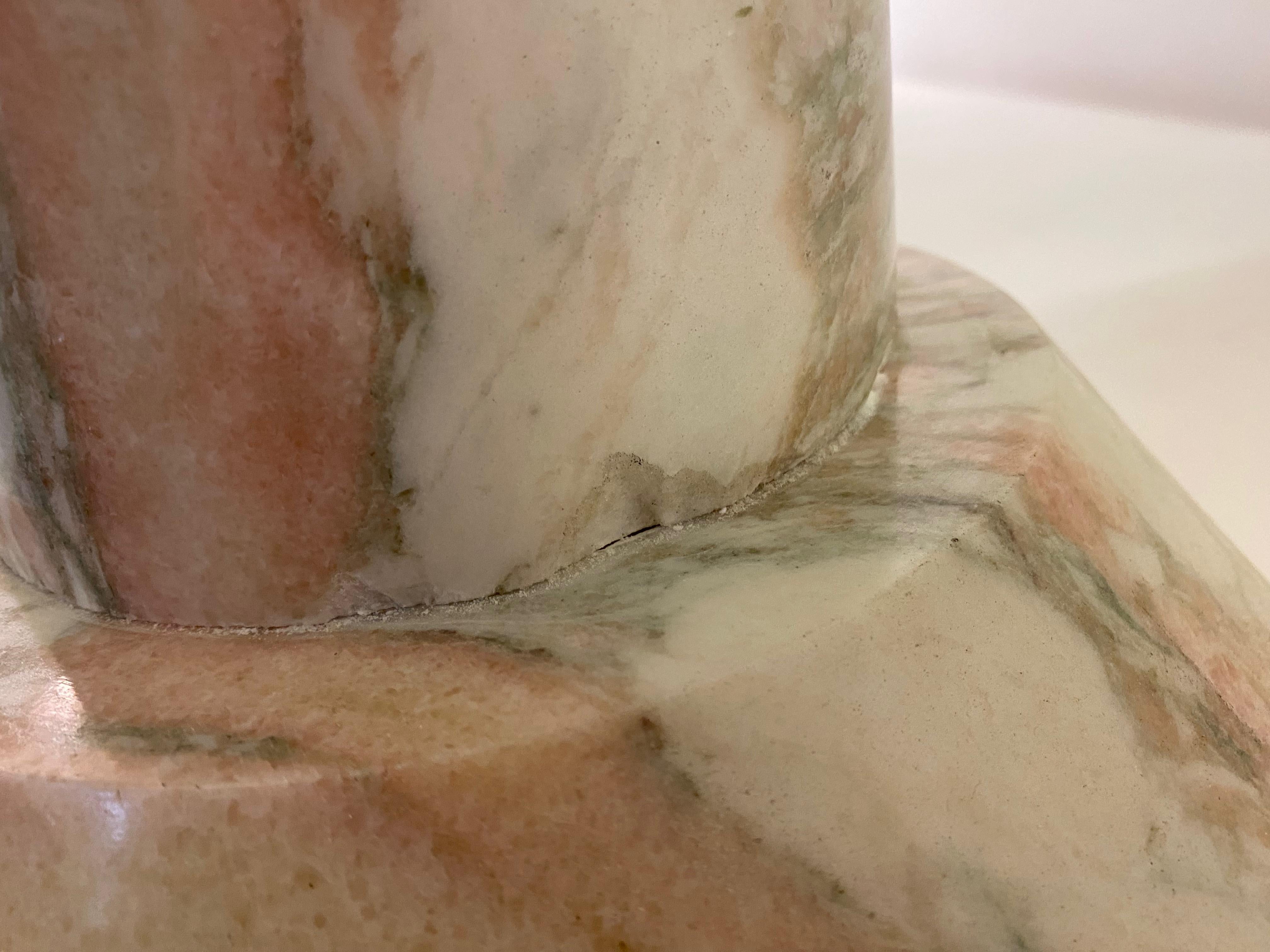 1970S Italian Pink Marble Dining Table For Sale at 1stDibs