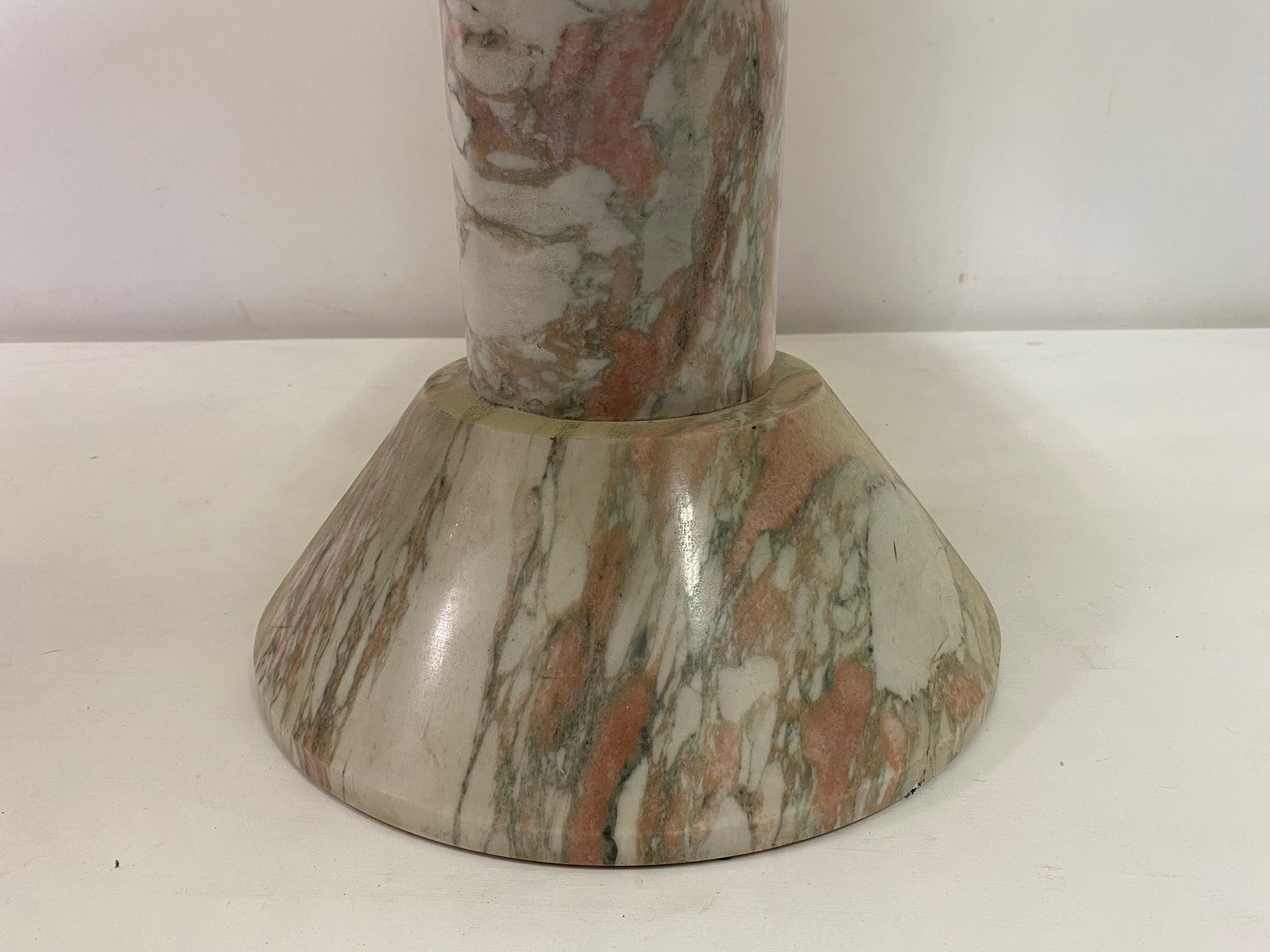 1970S Italian Pink Marble Dining Table For Sale at 1stDibs