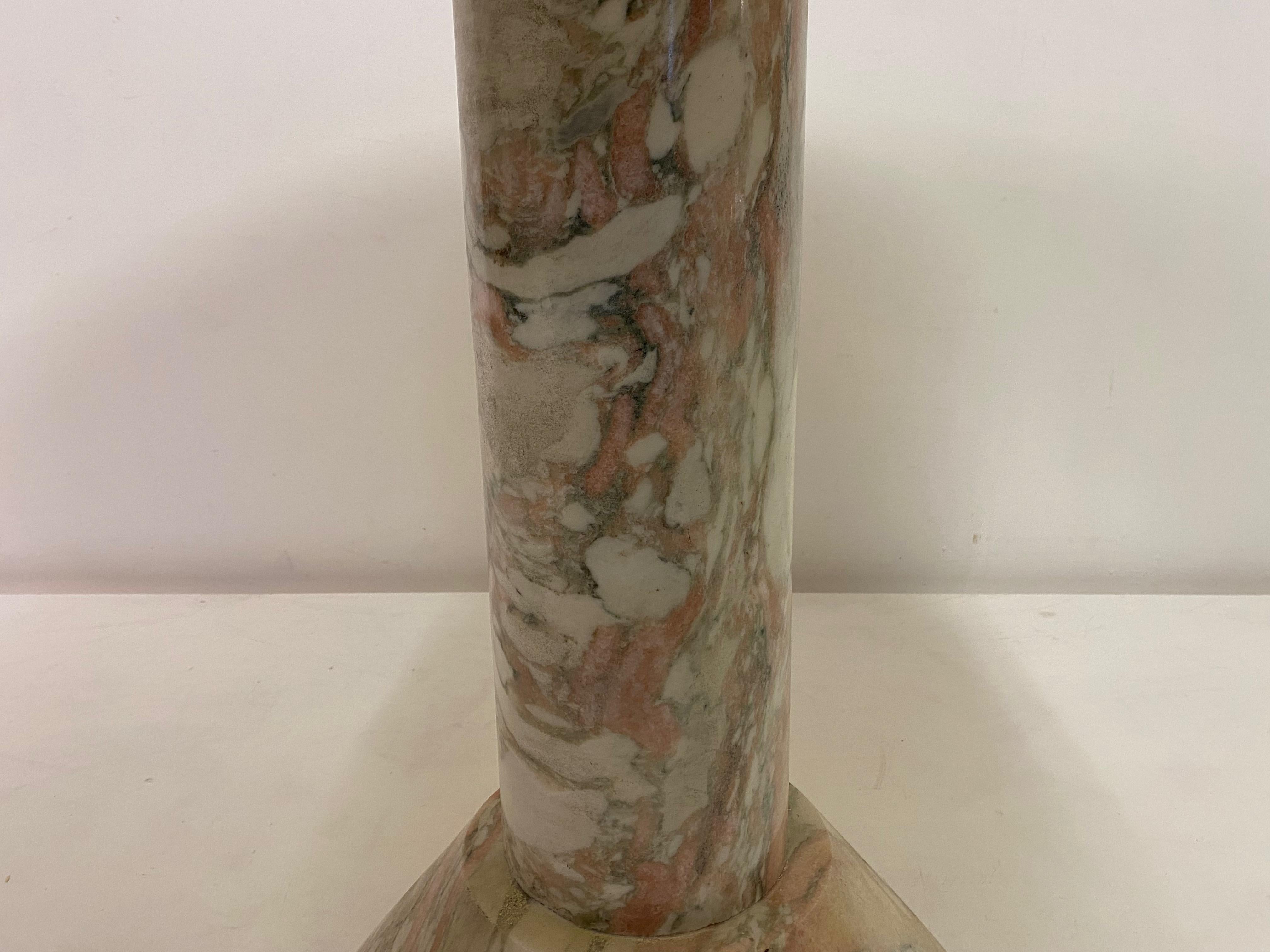 1970S Italian Pink Marble Dining Table For Sale at 1stDibs