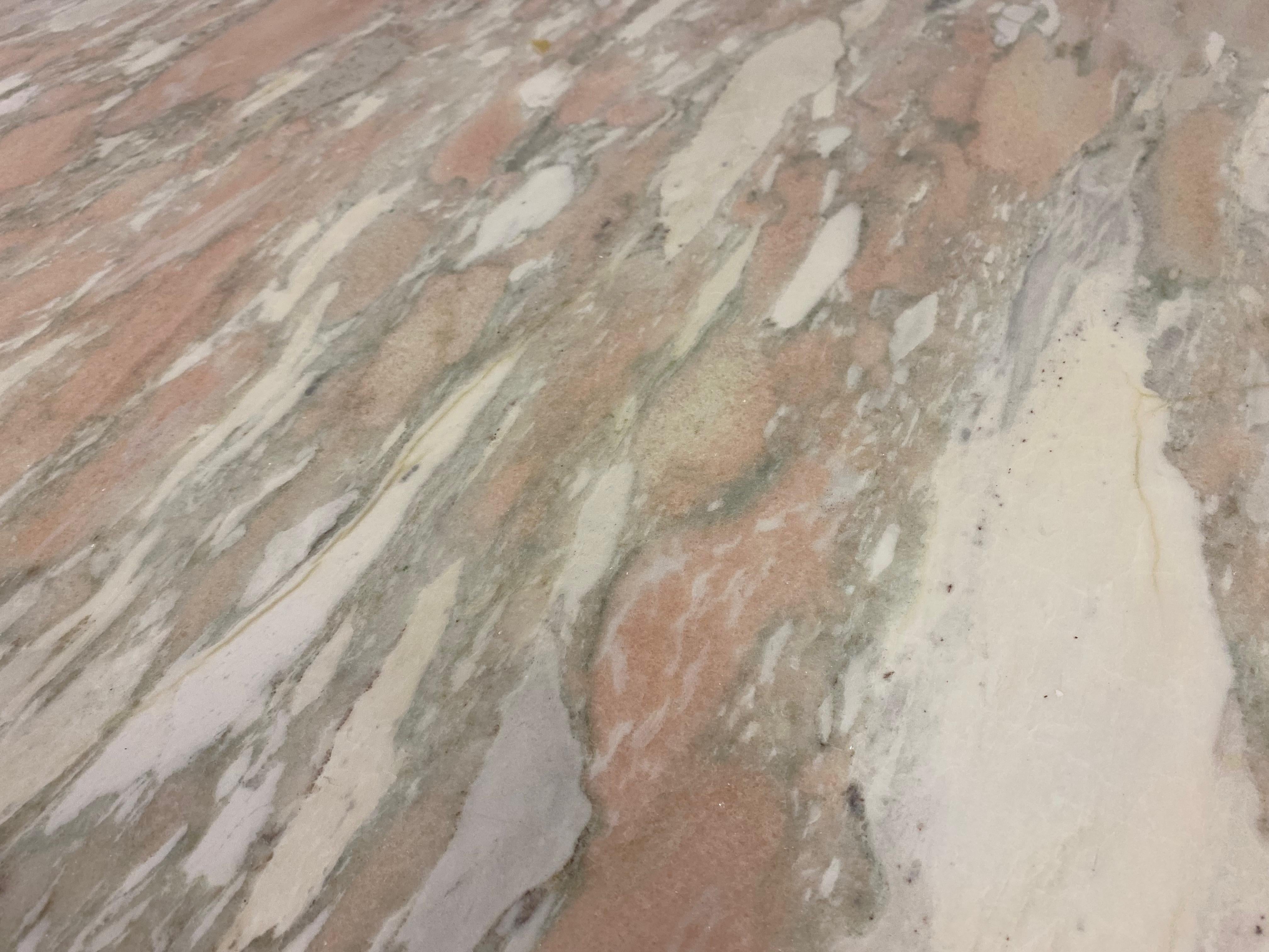 1970S Italian Pink Marble Dining Table For Sale at 1stDibs