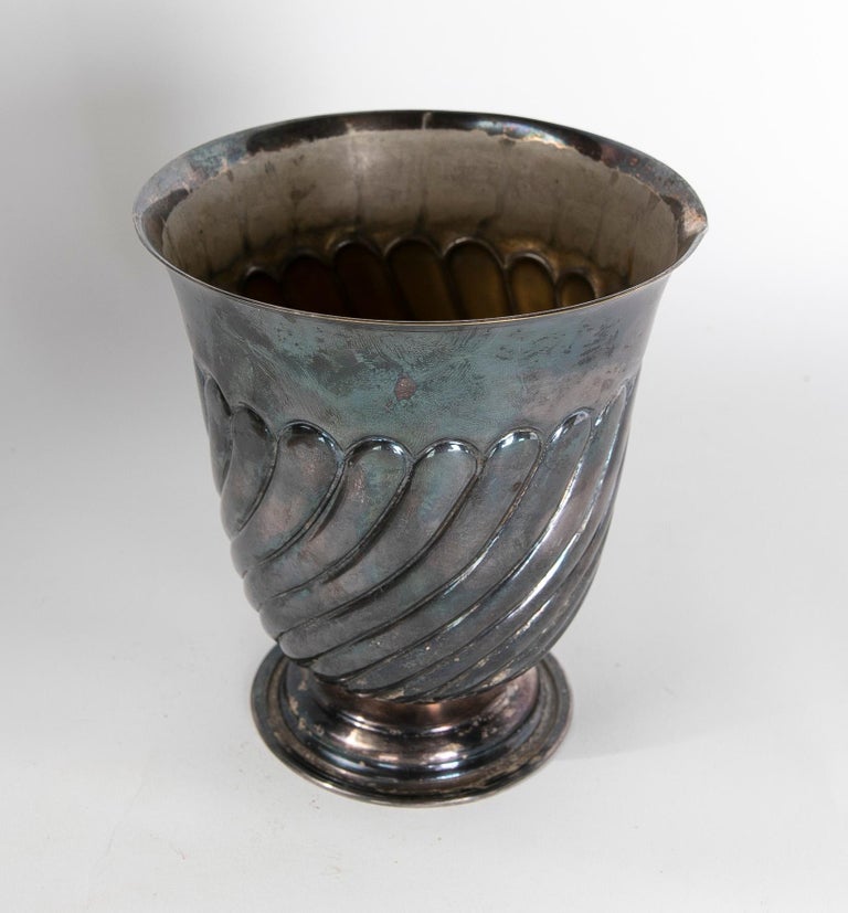 1970s Italian Silver-Plated Metal Cup For Sale at 1stDibs