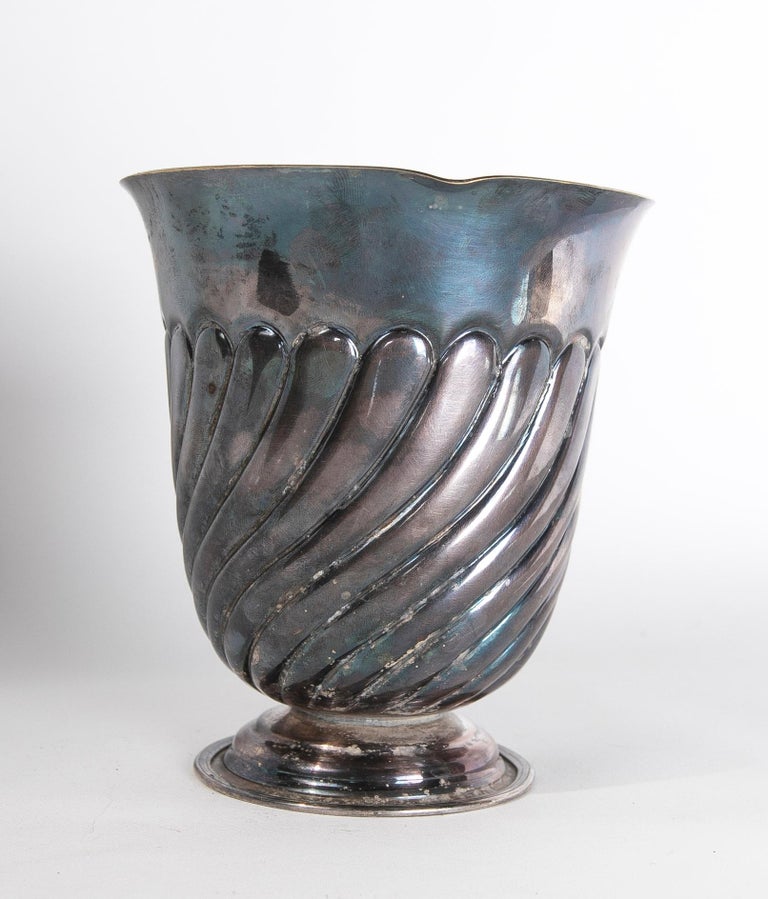 1970s Italian Silver-Plated Metal Cup For Sale at 1stDibs