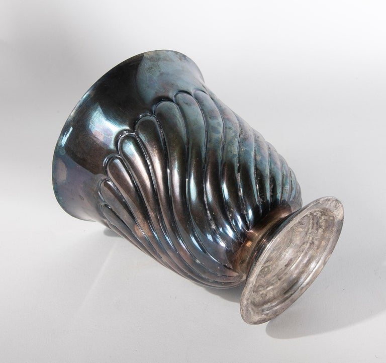 1970s Italian Silver-Plated Metal Cup For Sale at 1stDibs