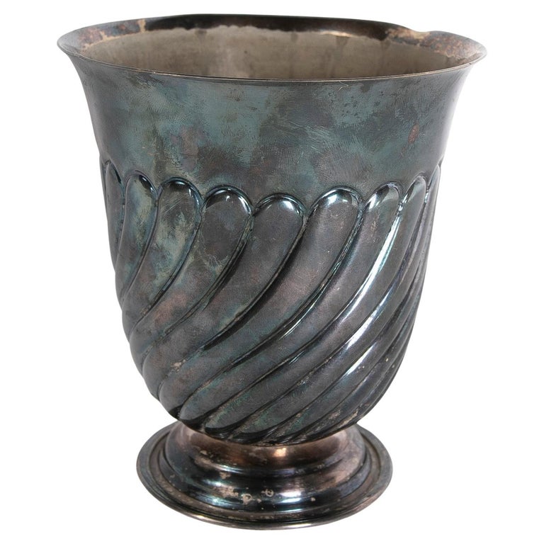 1970s Italian Silver-Plated Metal Cup For Sale at 1stDibs