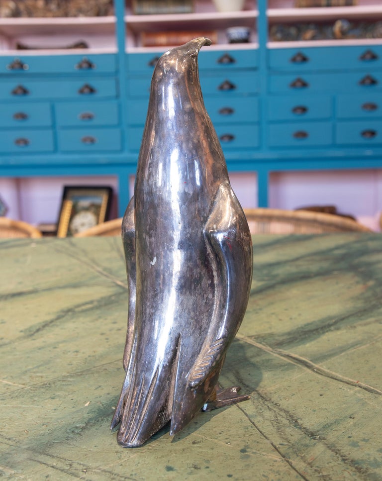 1970s Italian Silvered Penguin Metal Figure Sculpture For Sale at ...