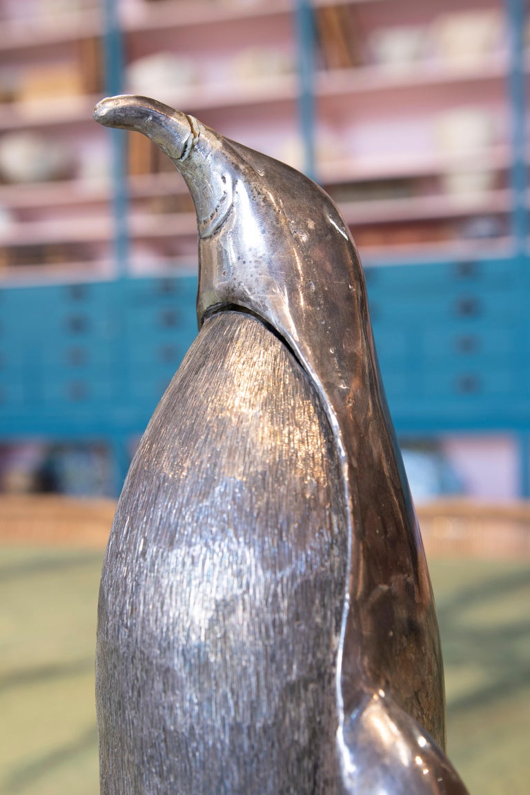 1970s Italian Silvered Penguin Metal Figure Sculpture For Sale at ...