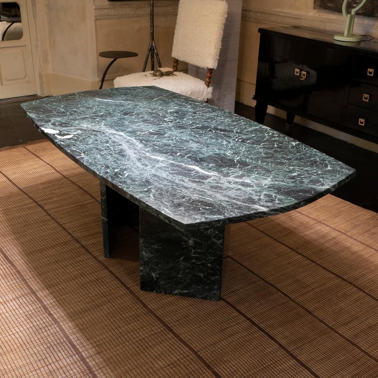 1970s Italian Verdi Alpi Marble Center / Dining Table at 1stDibs