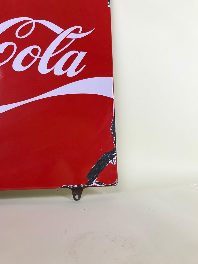 1970s Italian Vintage Squared Metal Enamel Bevete Coca-Cola Sign Drink ...