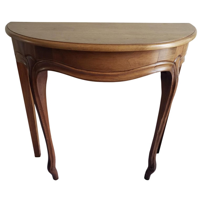 1970s J. Raymond Smith Solid Walnut Demilune Foyer Table at 1stDibs ...