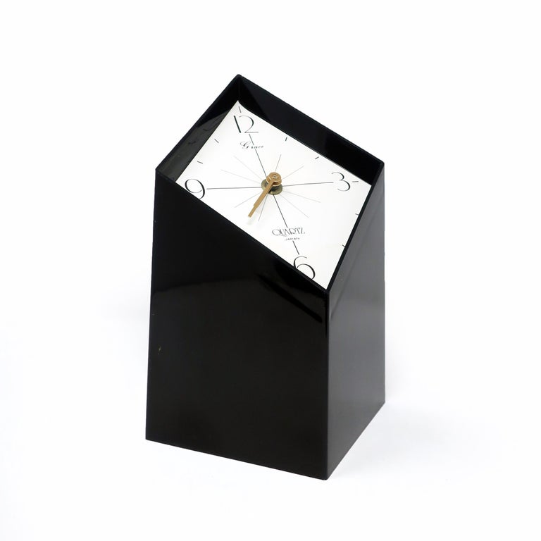 1970s, Japanese Black Lucite Clock by Grace For Sale at 1stDibs