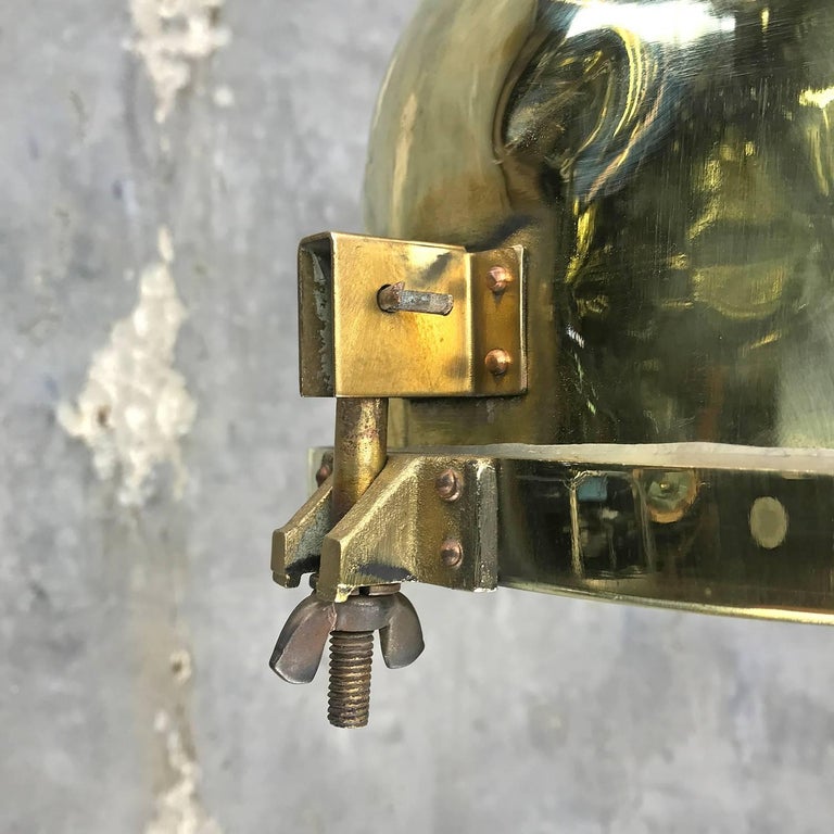 1970s Japanese Brass Marine Nautical Searchlight Pendant Lamp, Edison ...