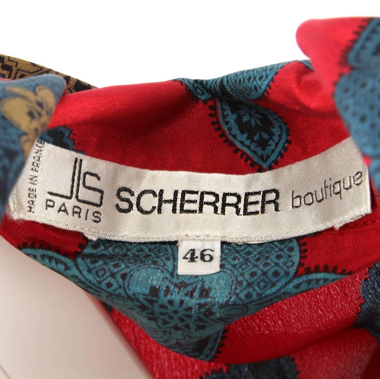 1970s Jean Louis Scherrer Vintage Silk Dress at 1stDibs