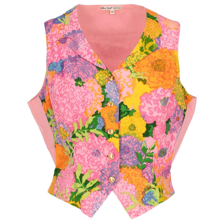 1970s Ken Scott Printed Vest at 1stDibs