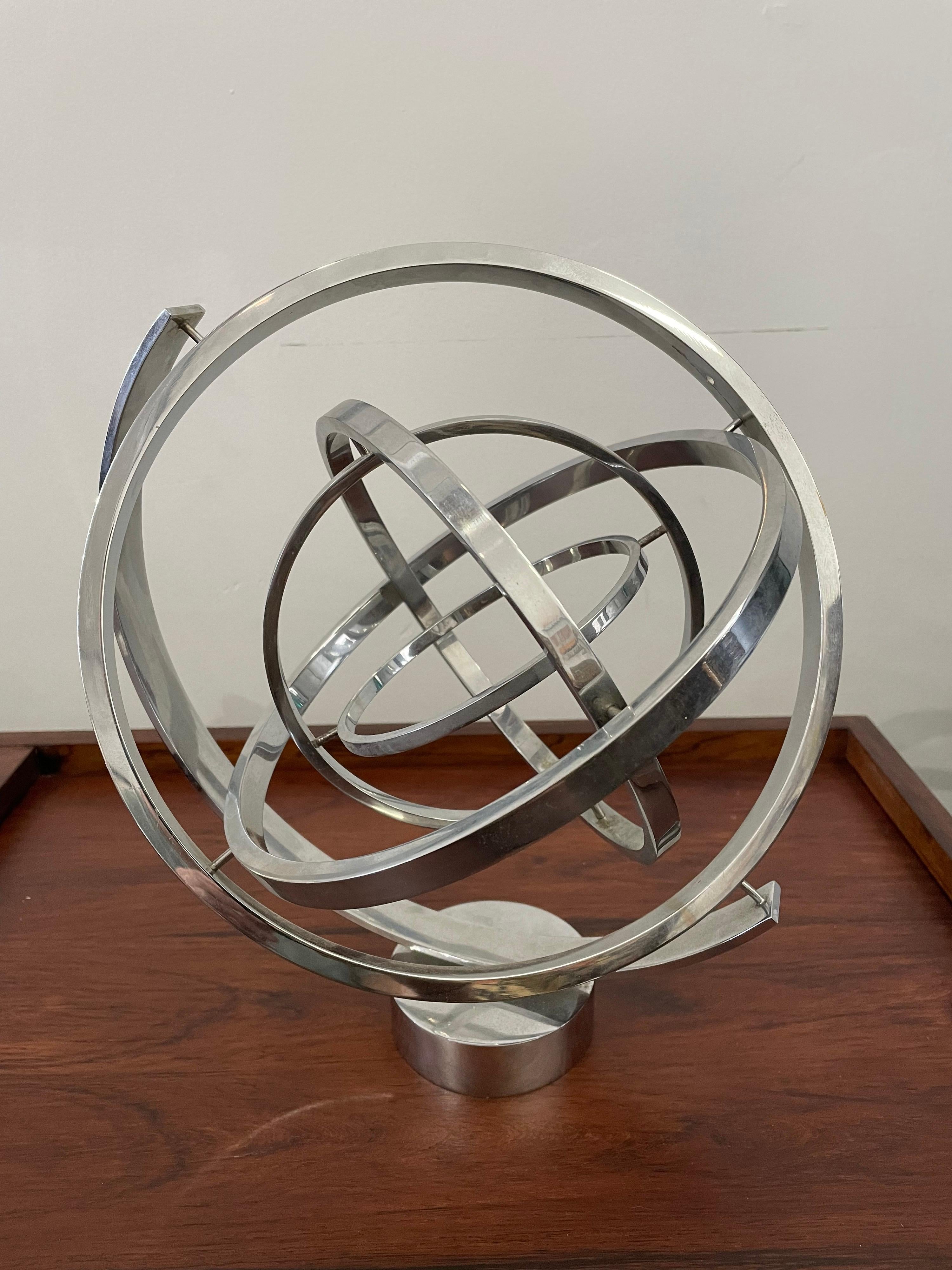 1970s Kinetic Sculpture Polish Steel For Sale at 1stDibs