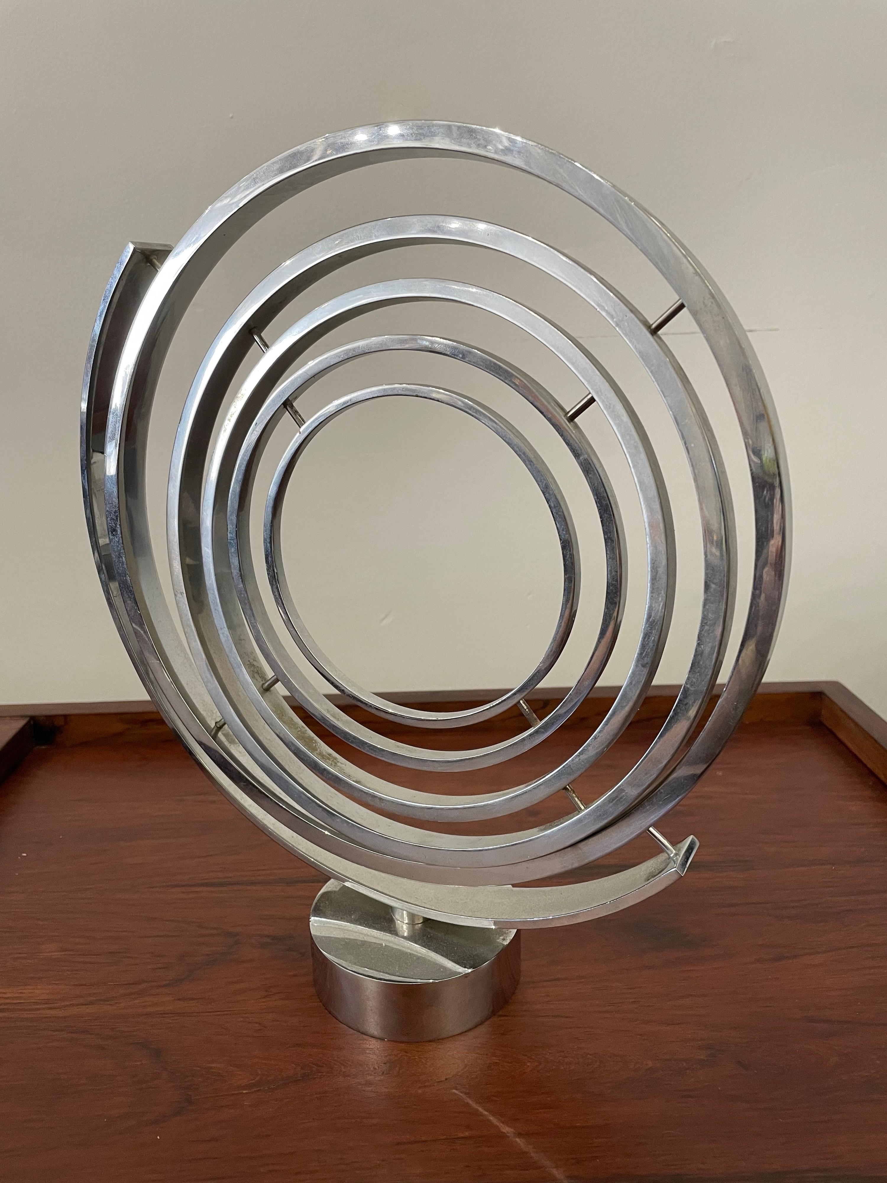 1970s Kinetic Sculpture Polish Steel For Sale at 1stDibs